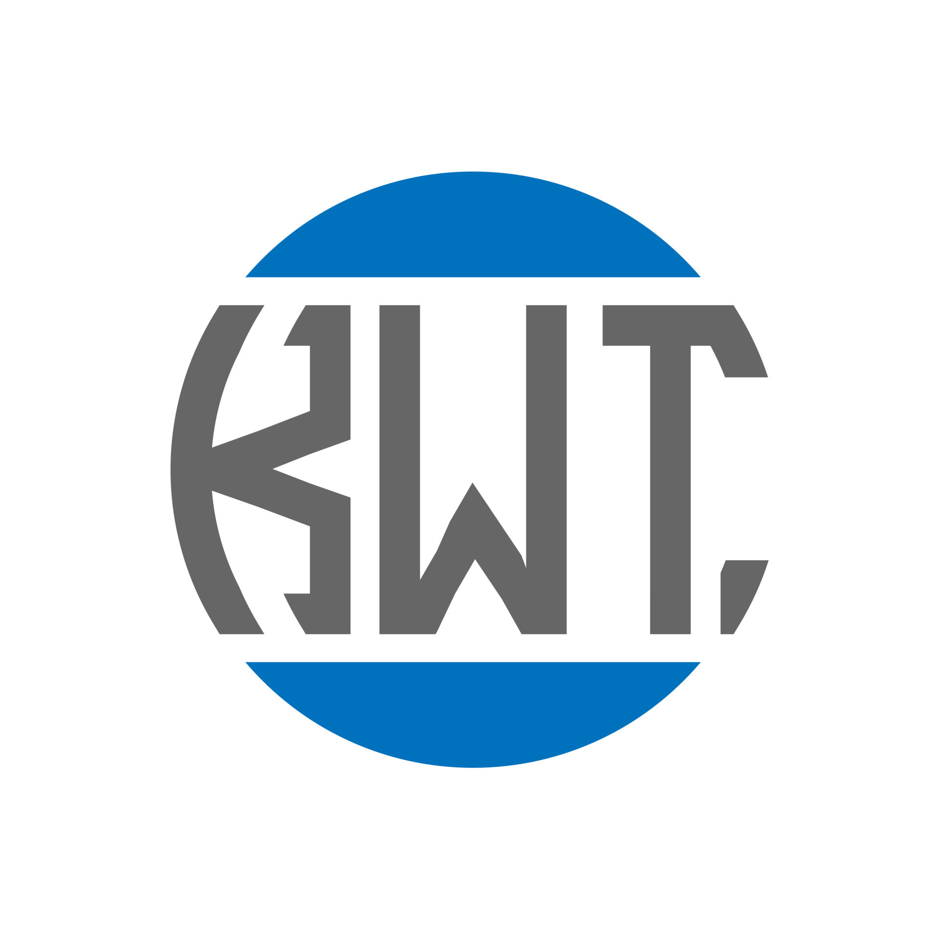diseño de logotipo de letra kwt sobre fondo blanco. concepto de logotipo de círculo de iniciales ...