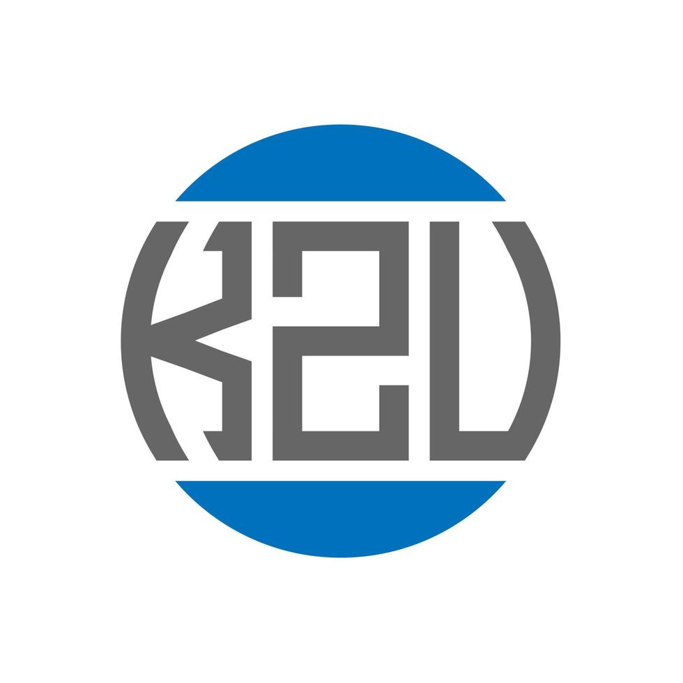 diseño de logotipo de letra kzu sobre fondo blanco. concepto de logotipo de círculo de iniciales ...