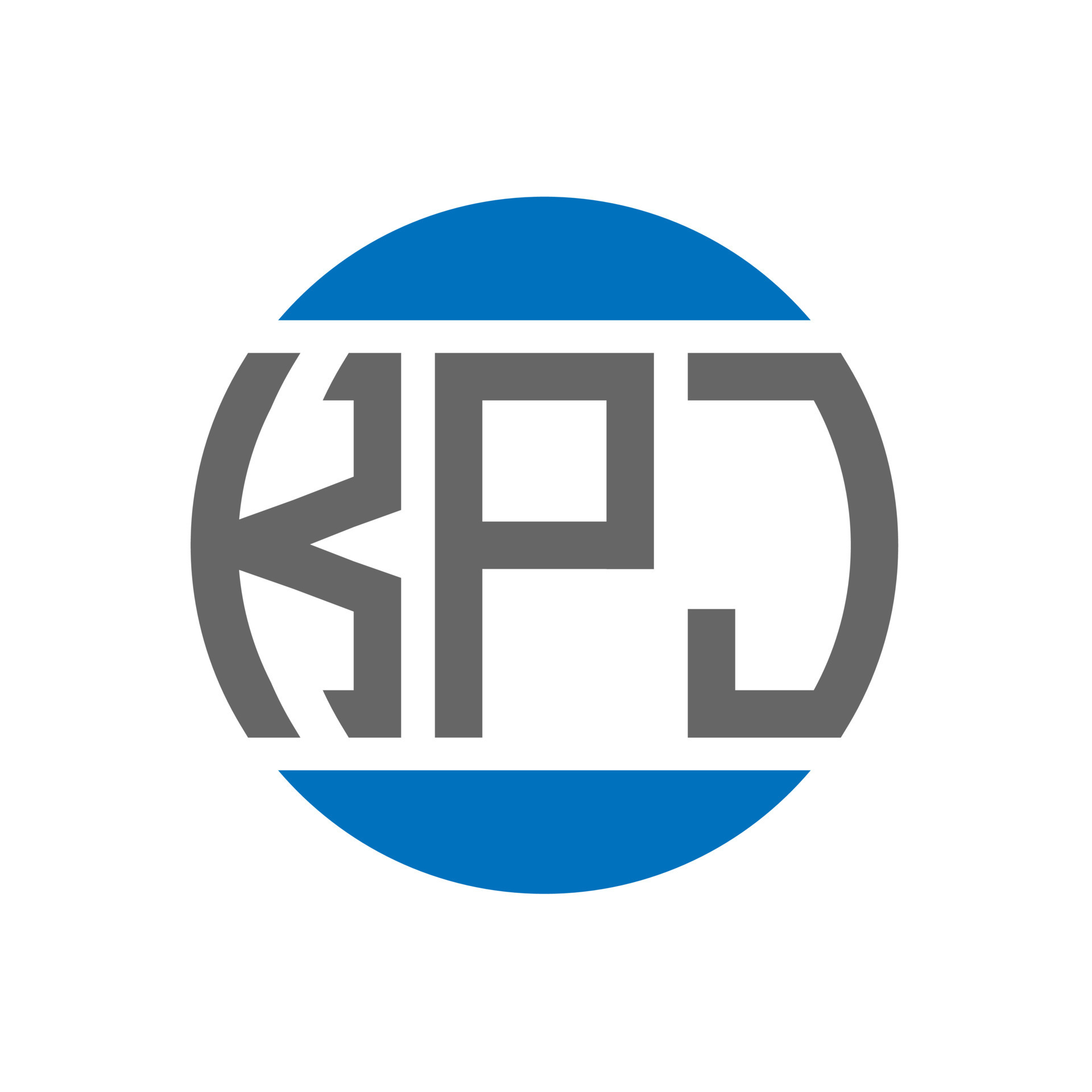 diseño de logotipo de letra kpj sobre fondo blanco. concepto de logotipo de círculo de iniciales ...