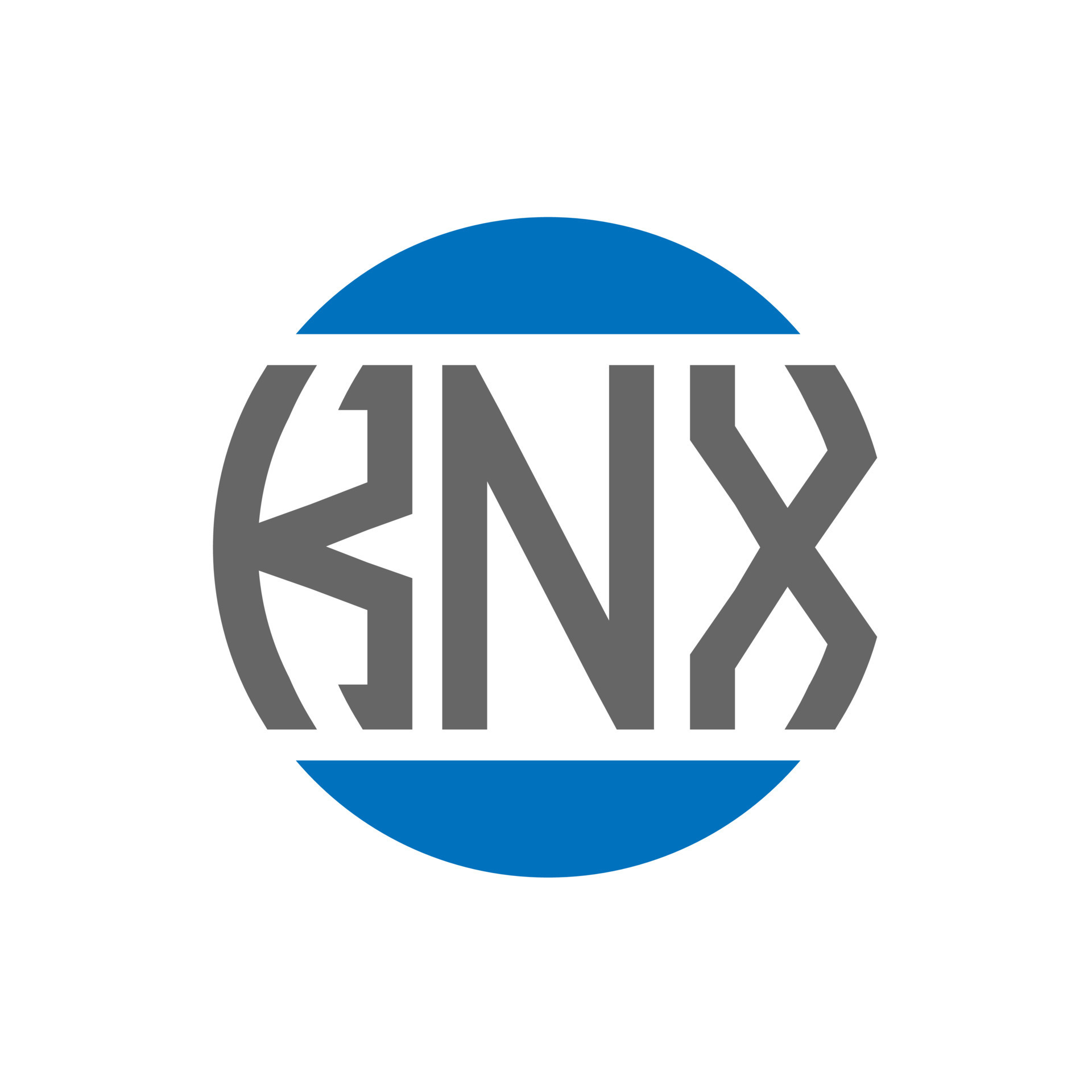 diseño de logotipo de letra knx sobre fondo blanco. concepto de logotipo de círculo de iniciales ...