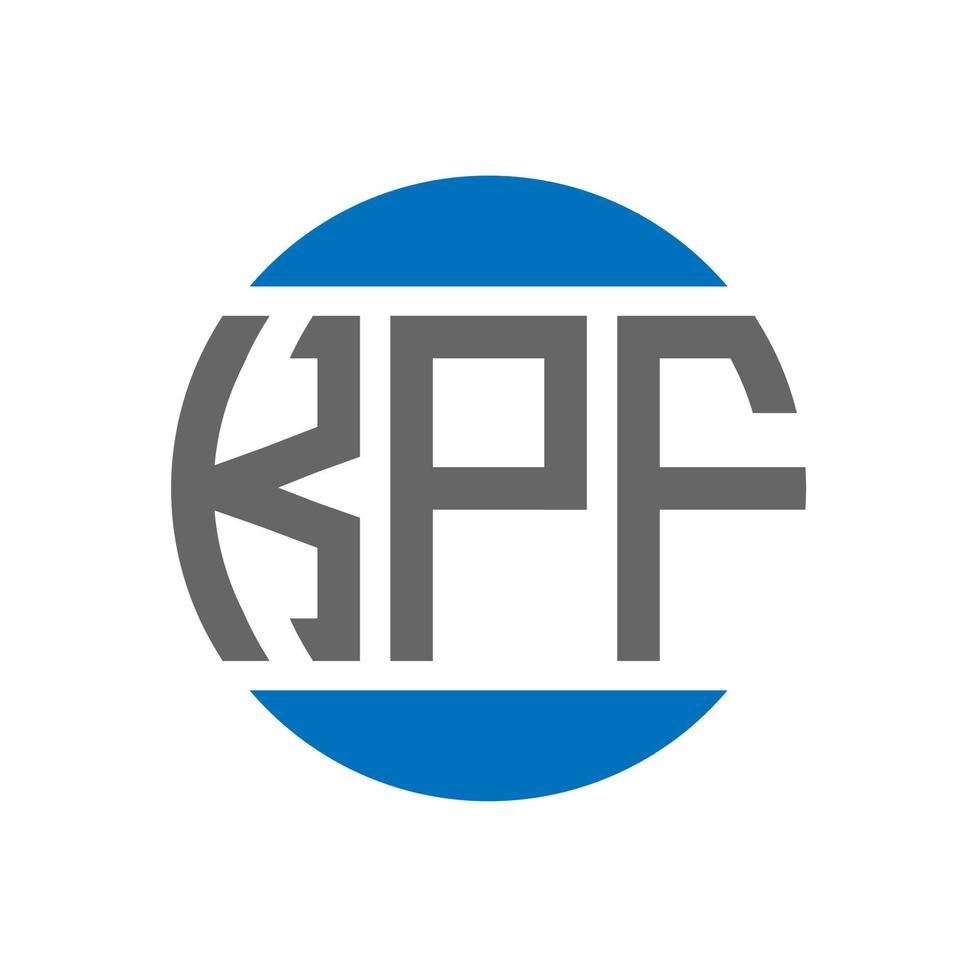 diseño de logotipo de letra kpf sobre fondo blanco. concepto de logotipo de círculo de iniciales ...