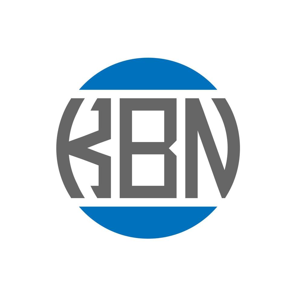 diseño de logotipo de letra kbn sobre fondo blanco. concepto de logotipo de círculo de iniciales ...