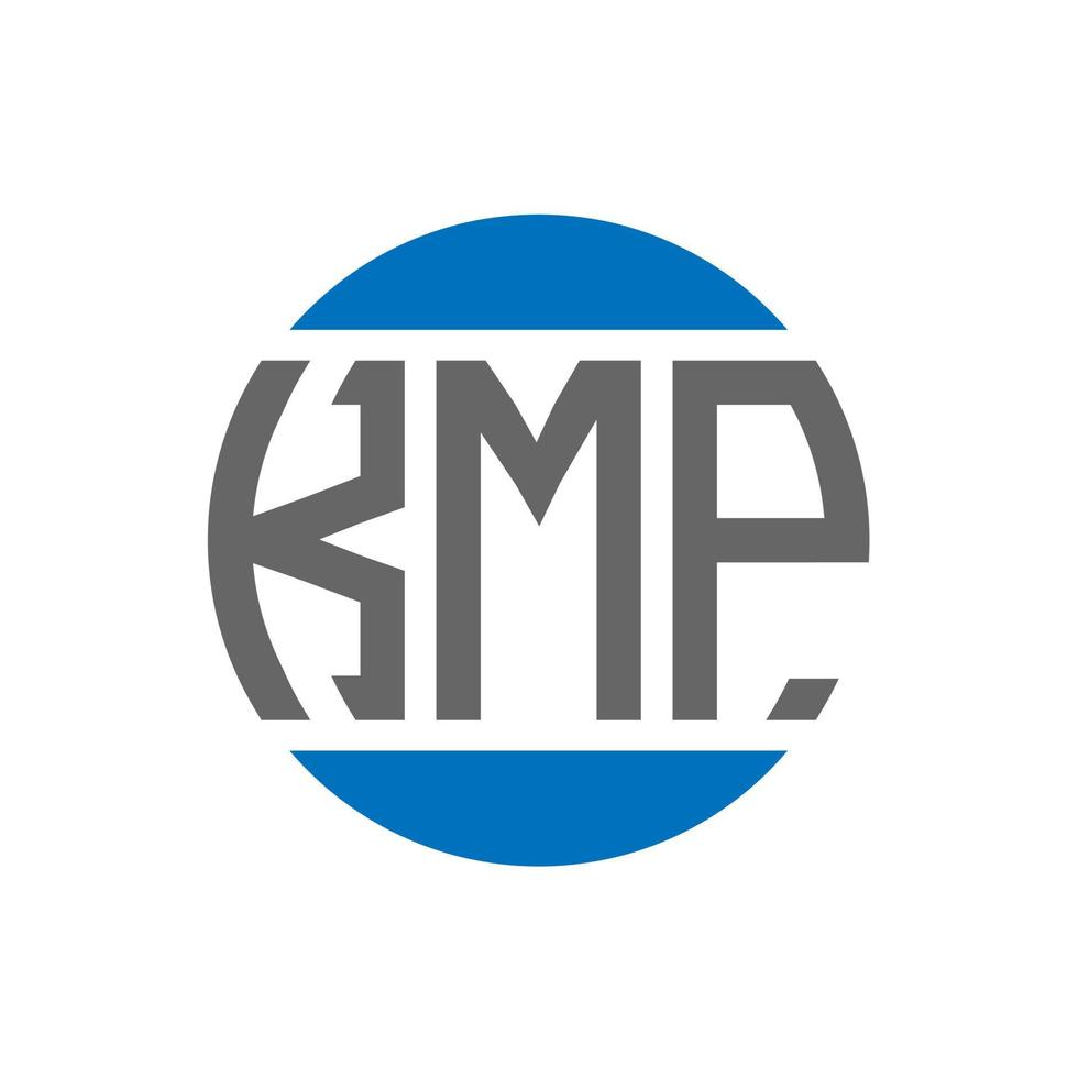 diseño de logotipo de letra kmp sobre fondo blanco. concepto de logotipo de círculo de iniciales ...