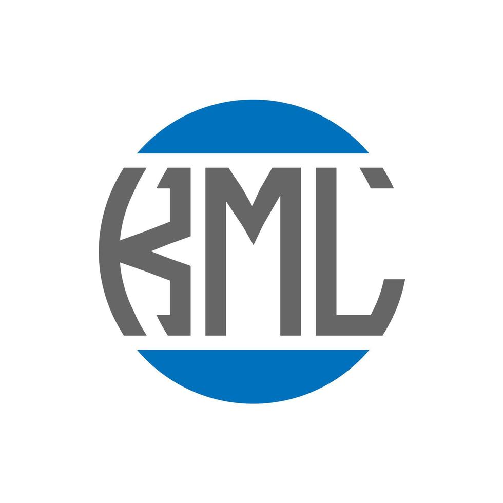 diseño de logotipo de letra kml sobre fondo blanco. concepto de logotipo de círculo de iniciales ...