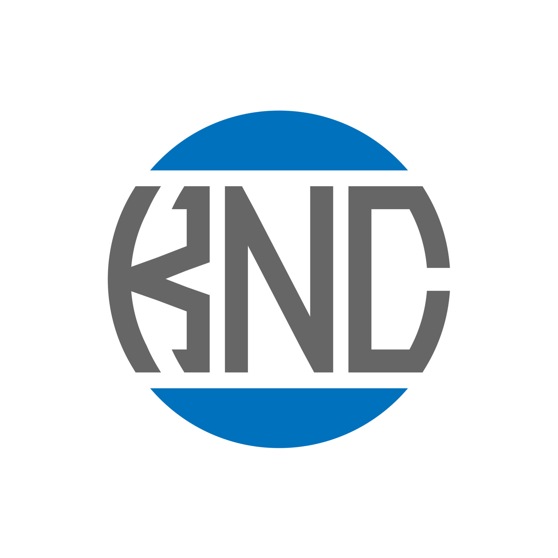 diseño de logotipo de letra knc sobre fondo blanco. concepto de logotipo de círculo de iniciales ...