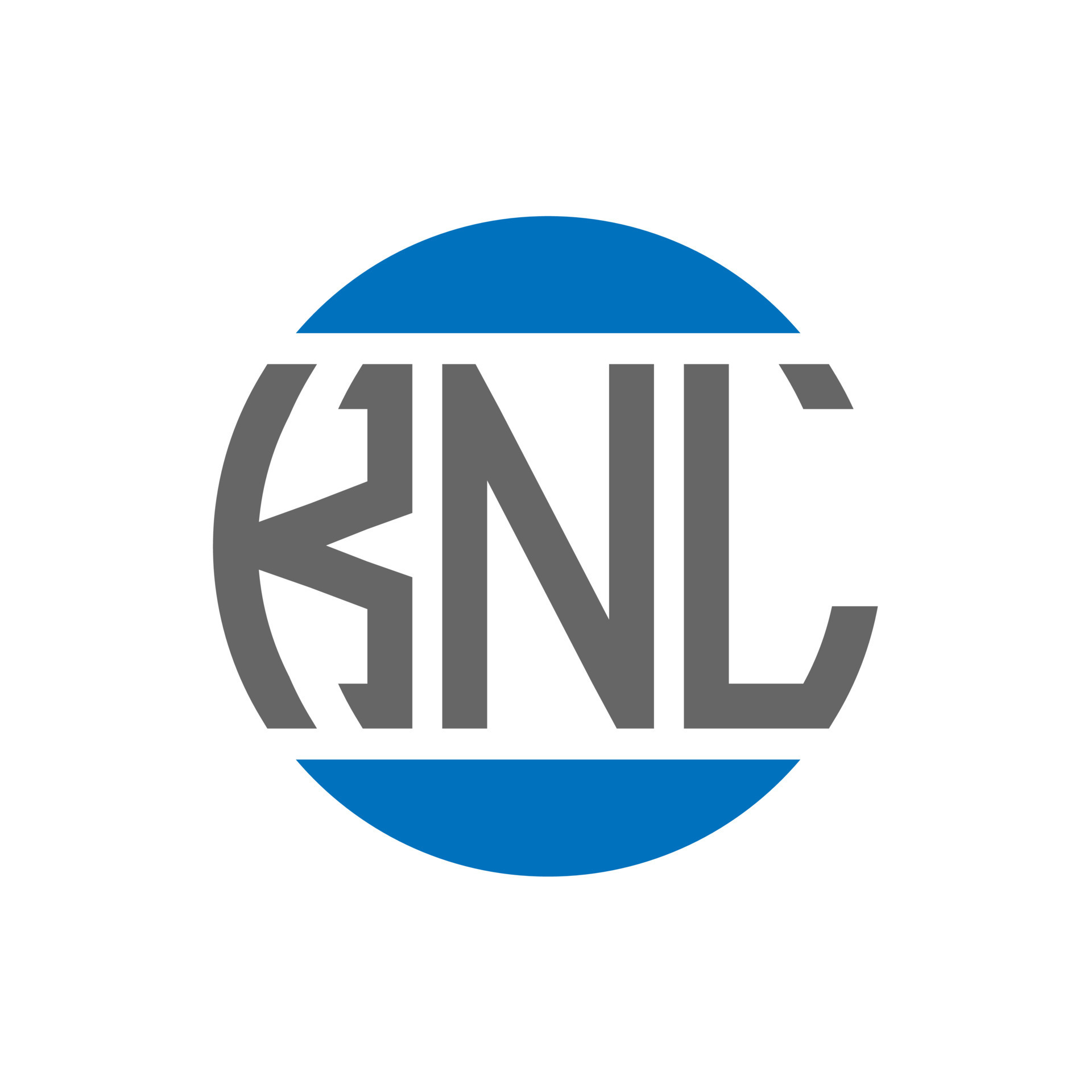 diseño de logotipo de letra knl sobre fondo blanco. concepto de logotipo de círculo de iniciales ...