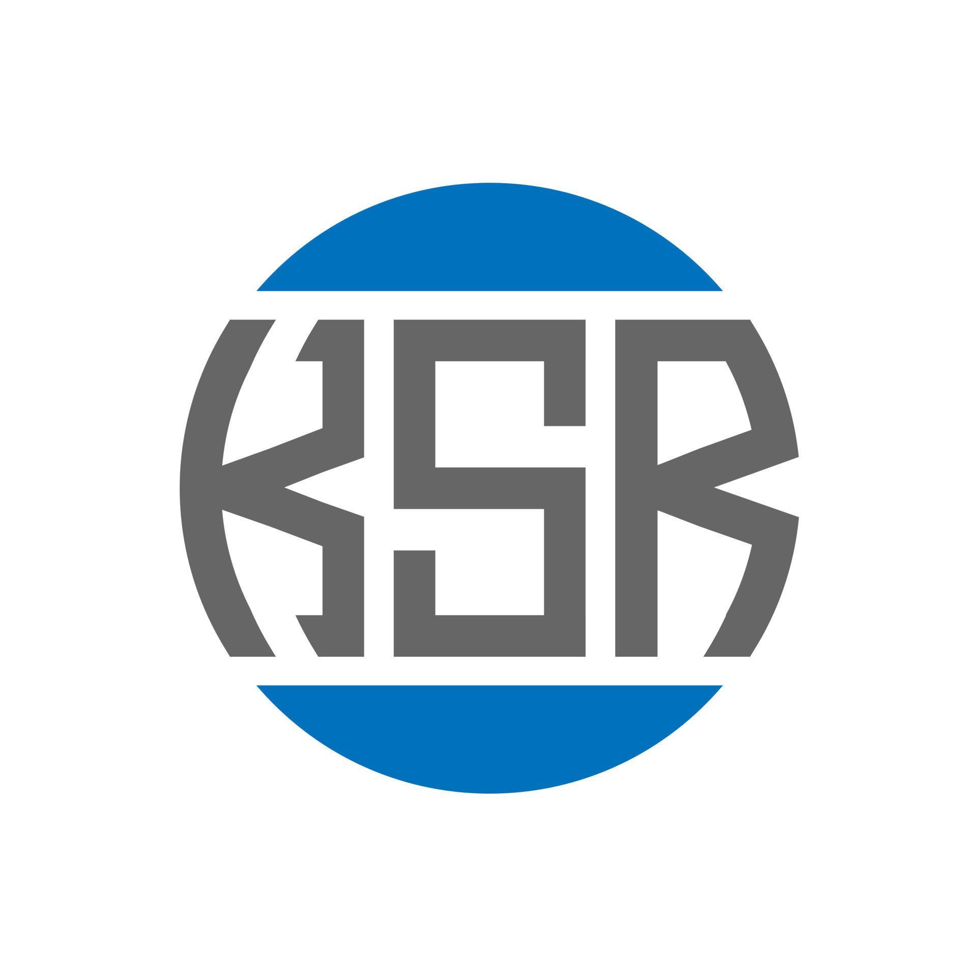 diseño del logotipo de la letra ksr sobre fondo blanco. concepto de logotipo de círculo de ...