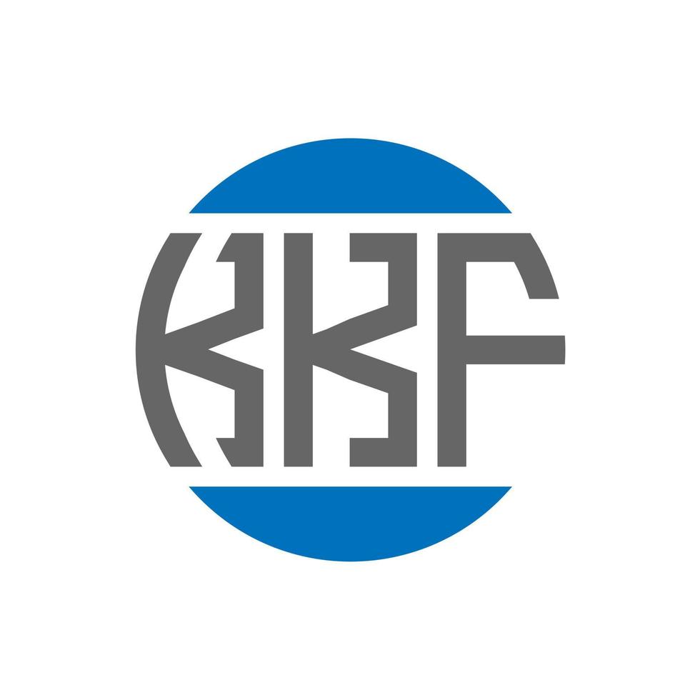 diseño de logotipo de letra kkf sobre fondo blanco. concepto de logotipo de círculo de iniciales ...