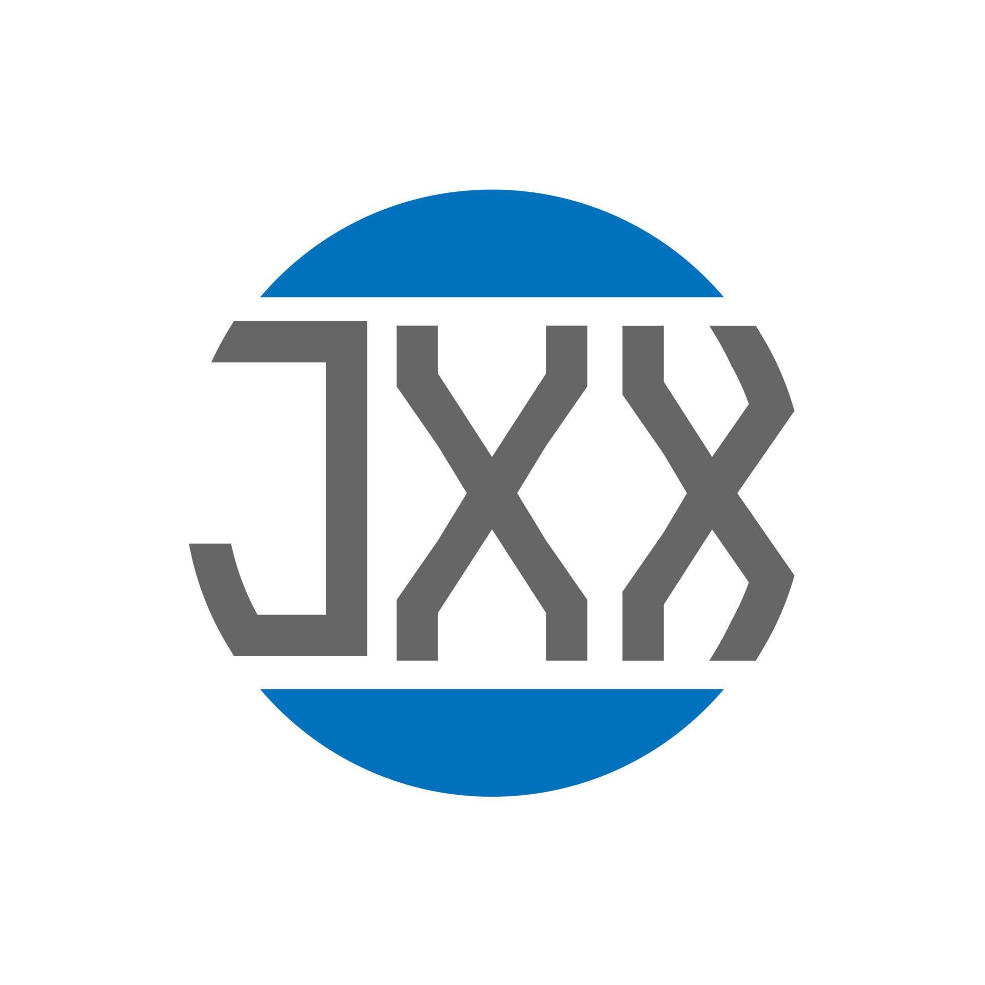diseño de logotipo de letra jxx sobre fondo blanco. concepto de logotipo de círculo de iniciales ...