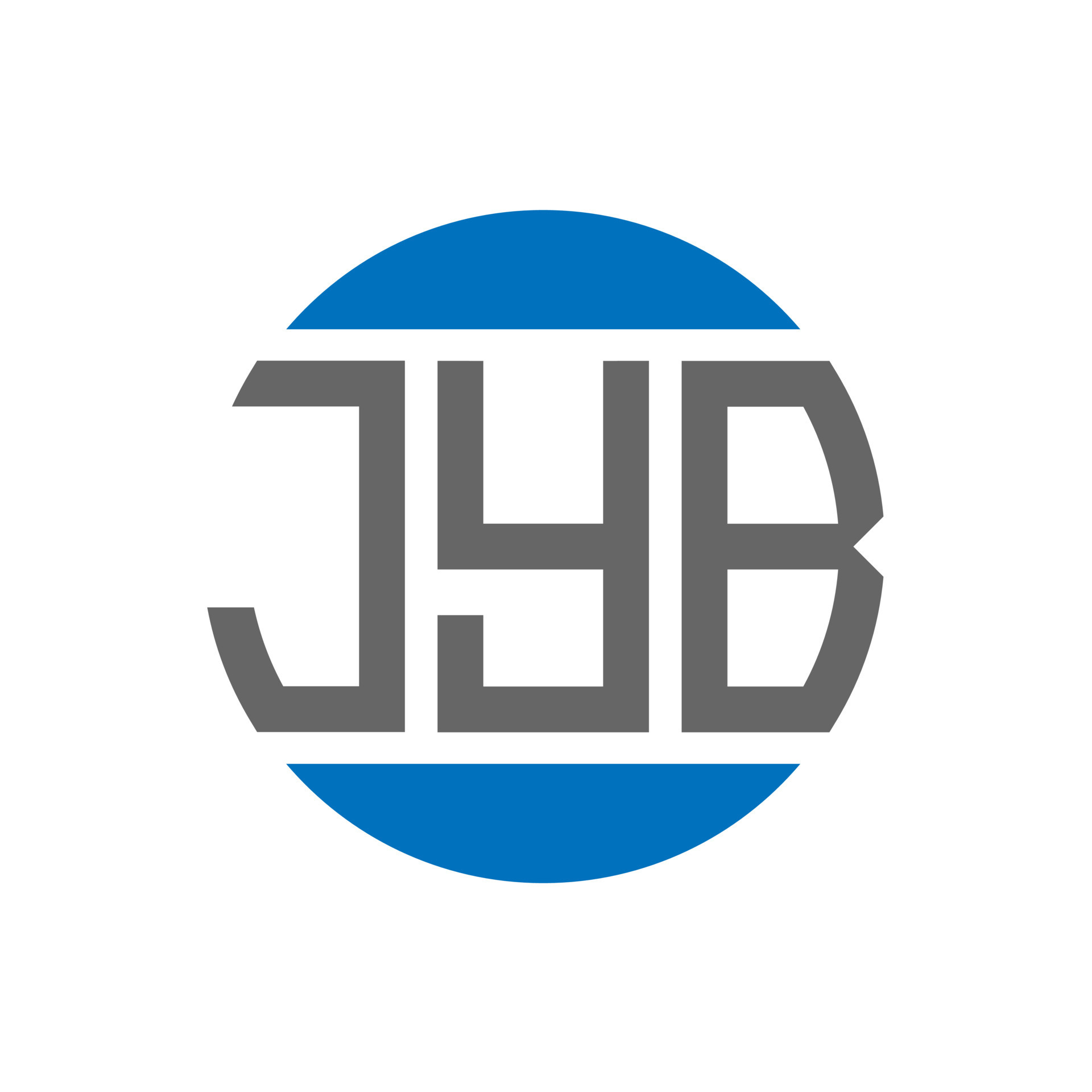 diseño de logotipo de letra jyb sobre fondo blanco. concepto de logotipo de círculo de iniciales ...
