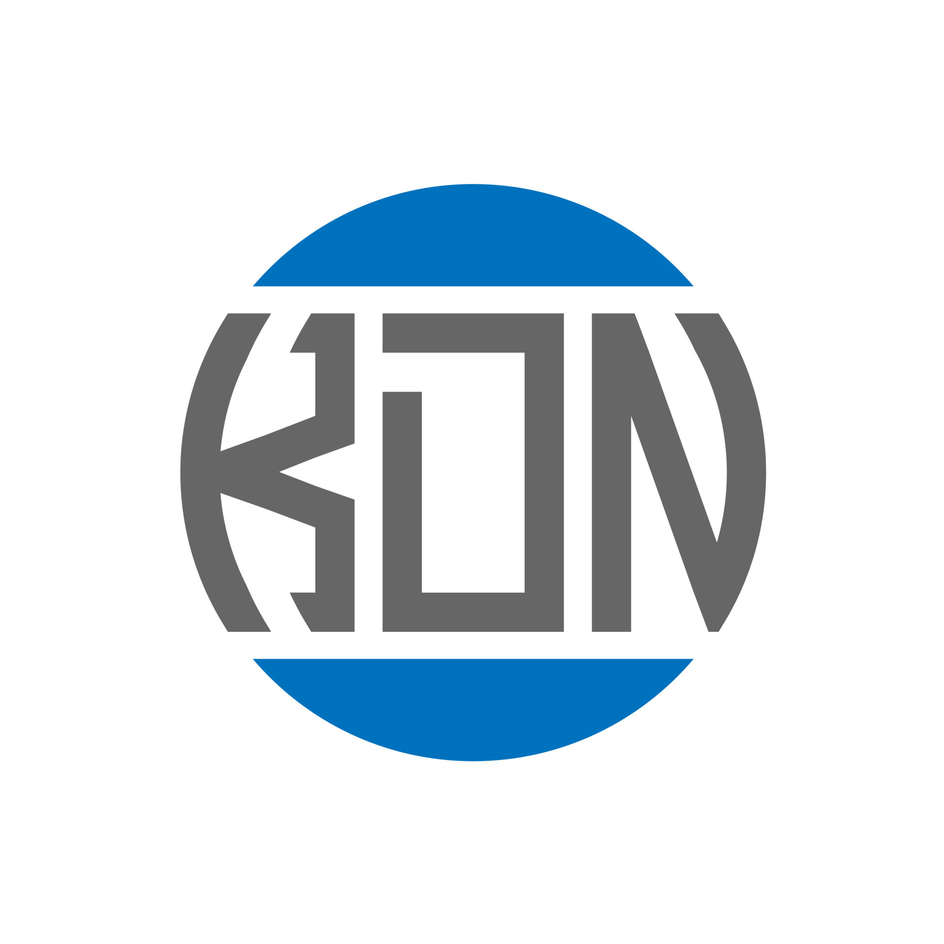 diseño de logotipo de letra kdn sobre fondo blanco. concepto de logotipo de círculo de iniciales ...