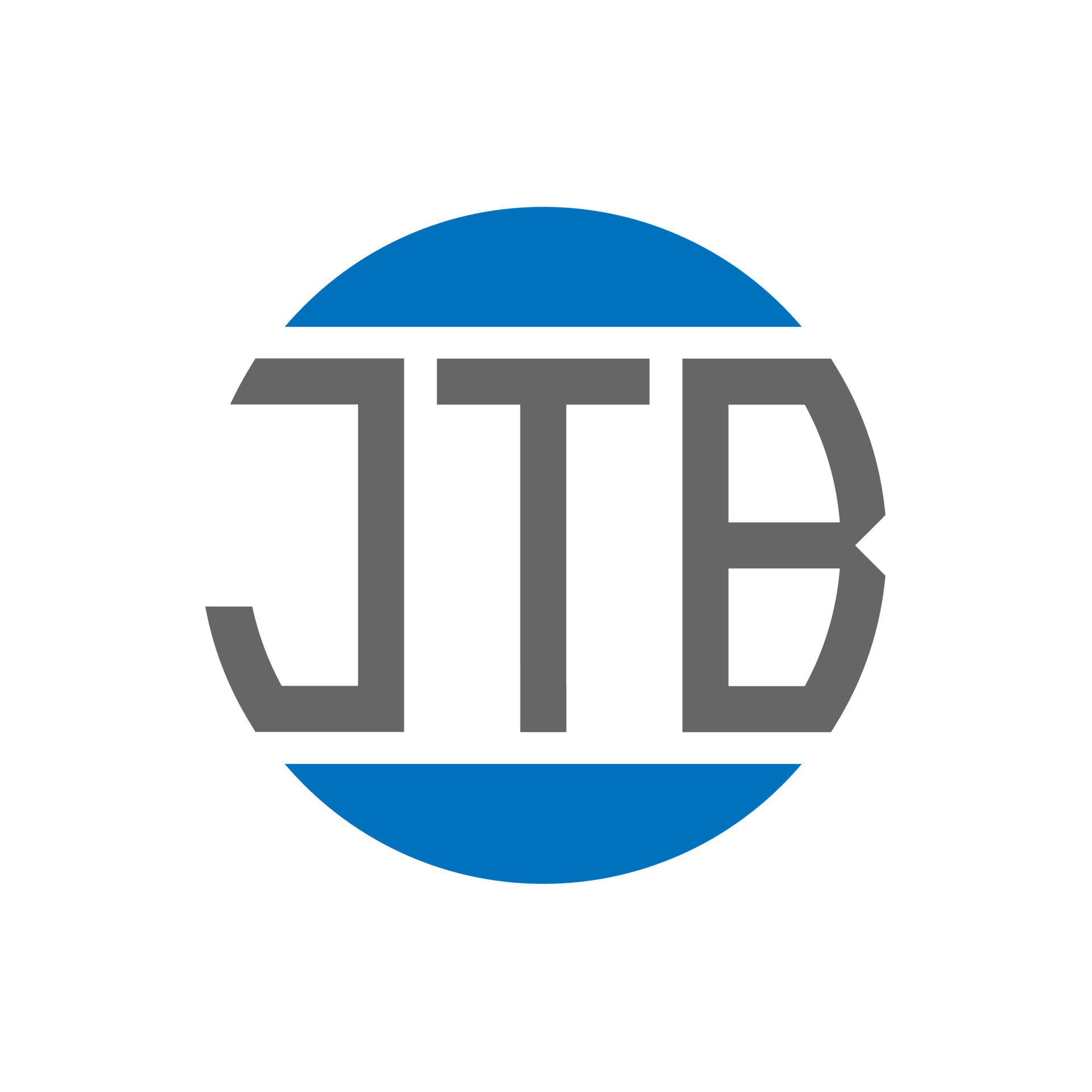 diseño de logotipo de letra jtb sobre fondo blanco. Concepto de logotipo de círculo de iniciales ...
