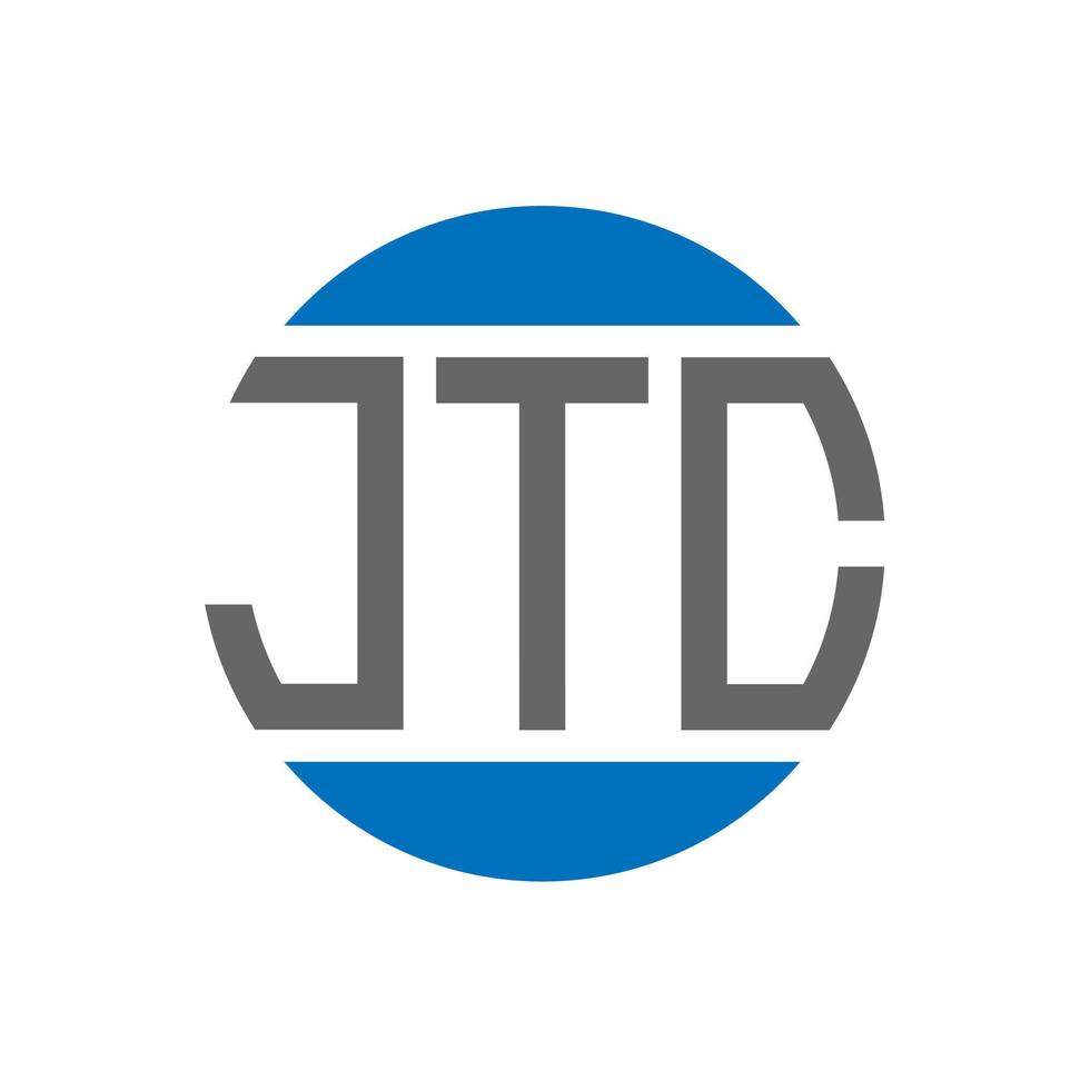 diseño de logotipo de letra jtc sobre fondo blanco. concepto de logotipo de círculo de iniciales ...