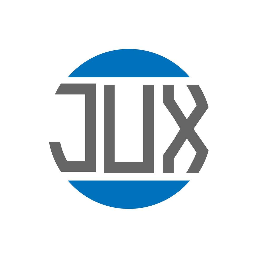 diseño de logotipo de letra jux sobre fondo blanco. concepto de logotipo de círculo de iniciales ...