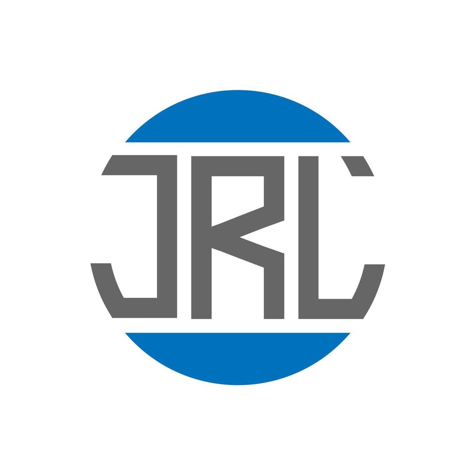 diseño de logotipo de letra jrl sobre fondo blanco. concepto de logotipo de círculo de iniciales ...