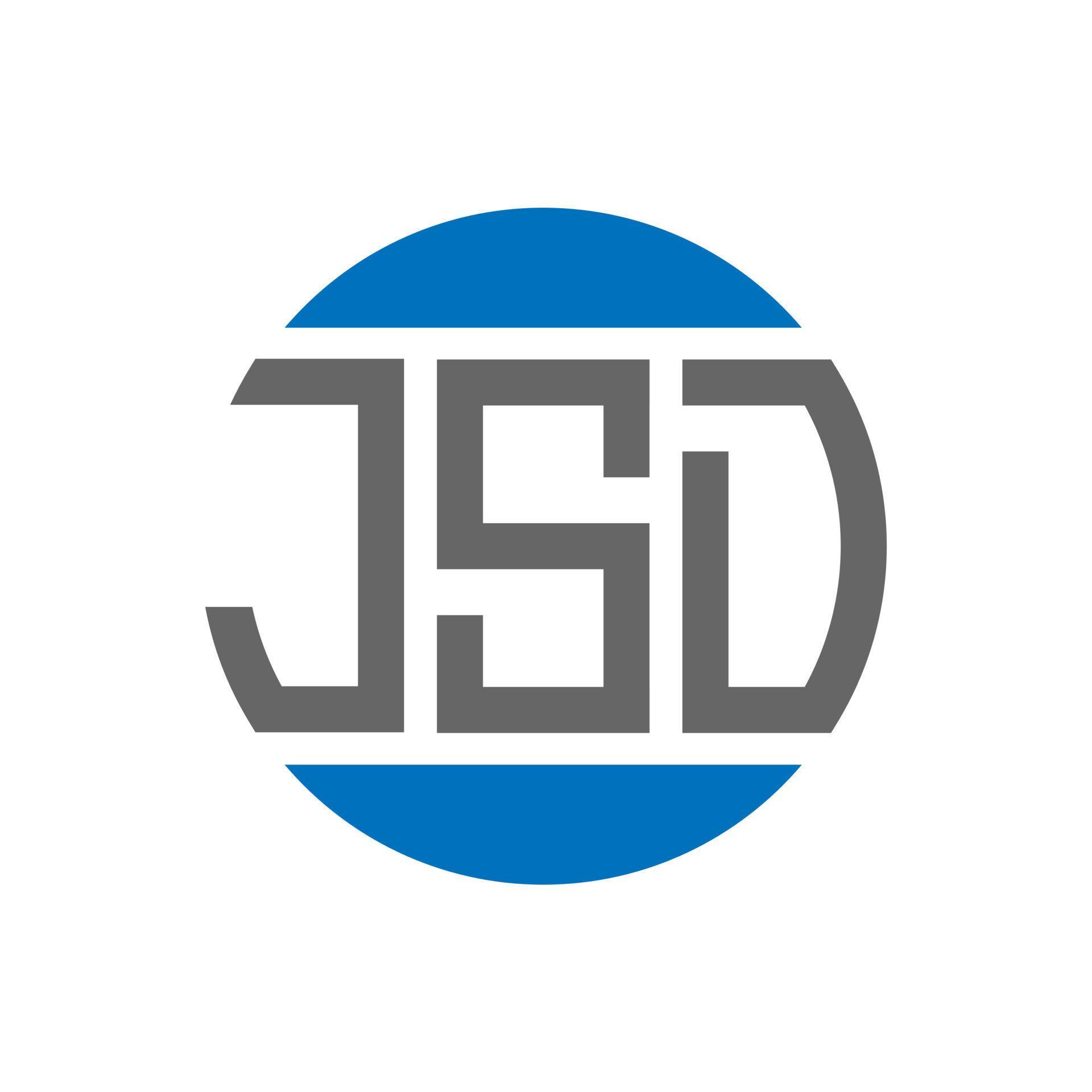 JSD letter logo design on white background. JSD creative initials circle logo concept. JSD ...