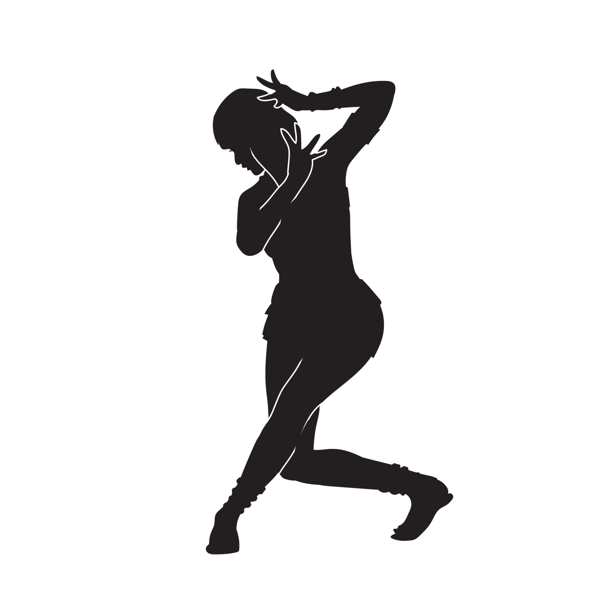 Ballerina Silhouette Ballet Dance Poses Vector Isolated On White