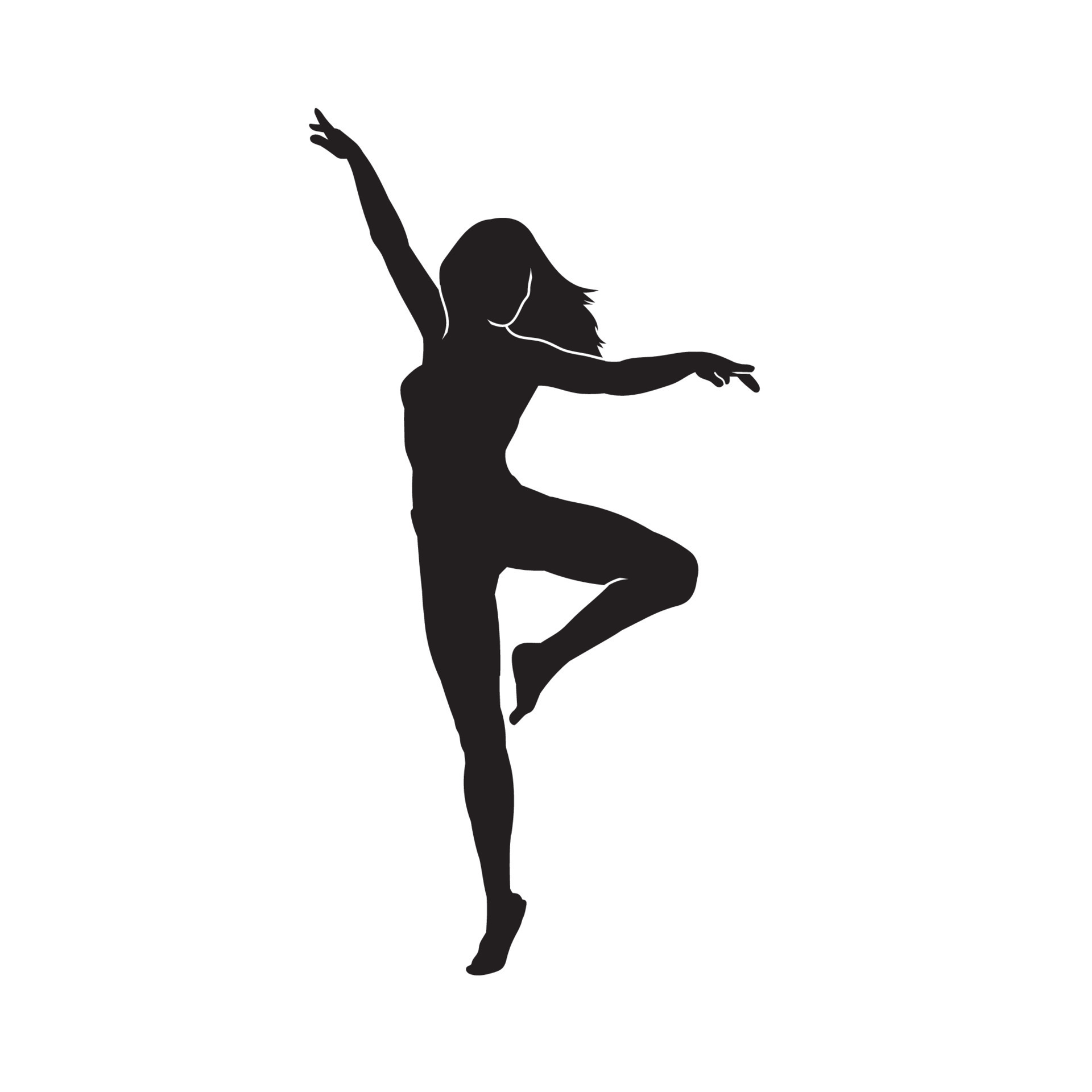 Ballerina Silhouette Ballet Dance Poses Vector Isolated On White