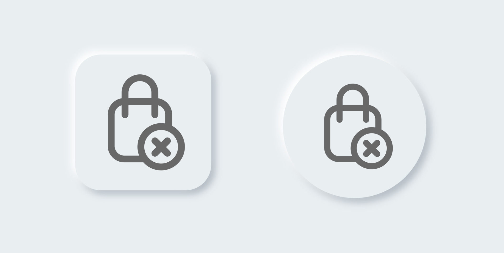 Checkout Failed Line Icon In Neomorphic Design Style Purchase Signs