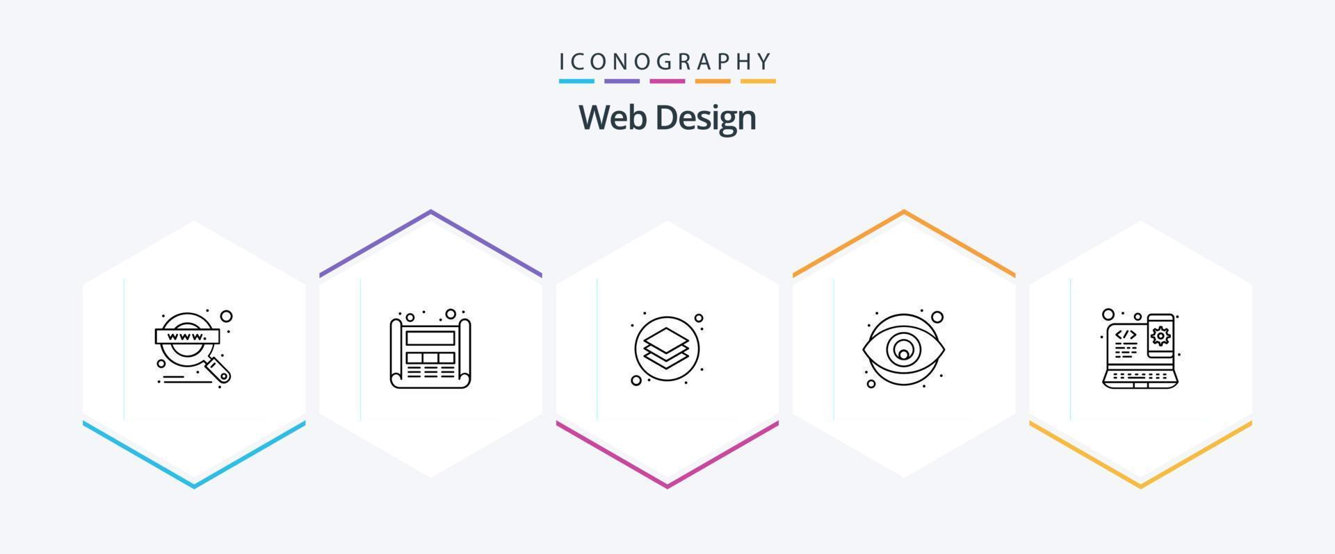 Web Design 25 Line icon pack including design. designing. creative. design. tools 16213813 ...
