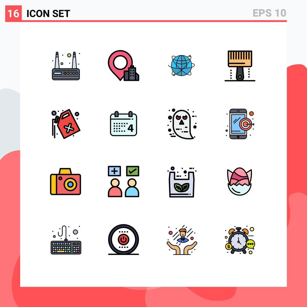 Set of 16 Modern UI Icons Symbols Signs for programing development data ...