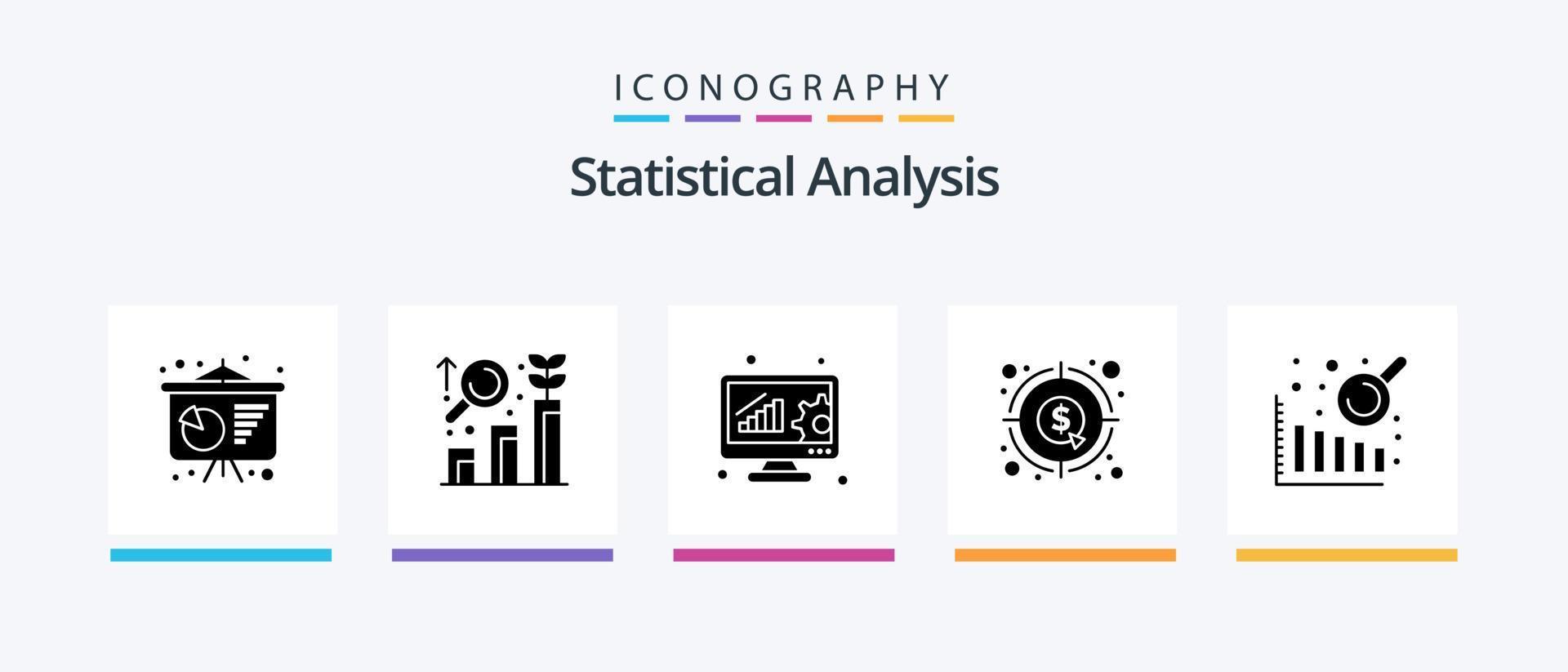 Statistical Analysis Glyph 5 Icon Pack Including data analysis. money. data analytics. graph ...