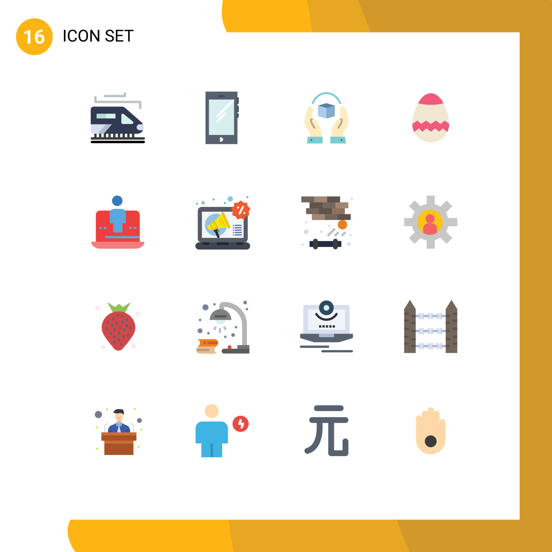 Stock Vector Icon Pack of 16 Line Signs and Symbols for digital spring ... Stock Vector Icon Pack of 16 Line Signs and Symbols for digital spring ...