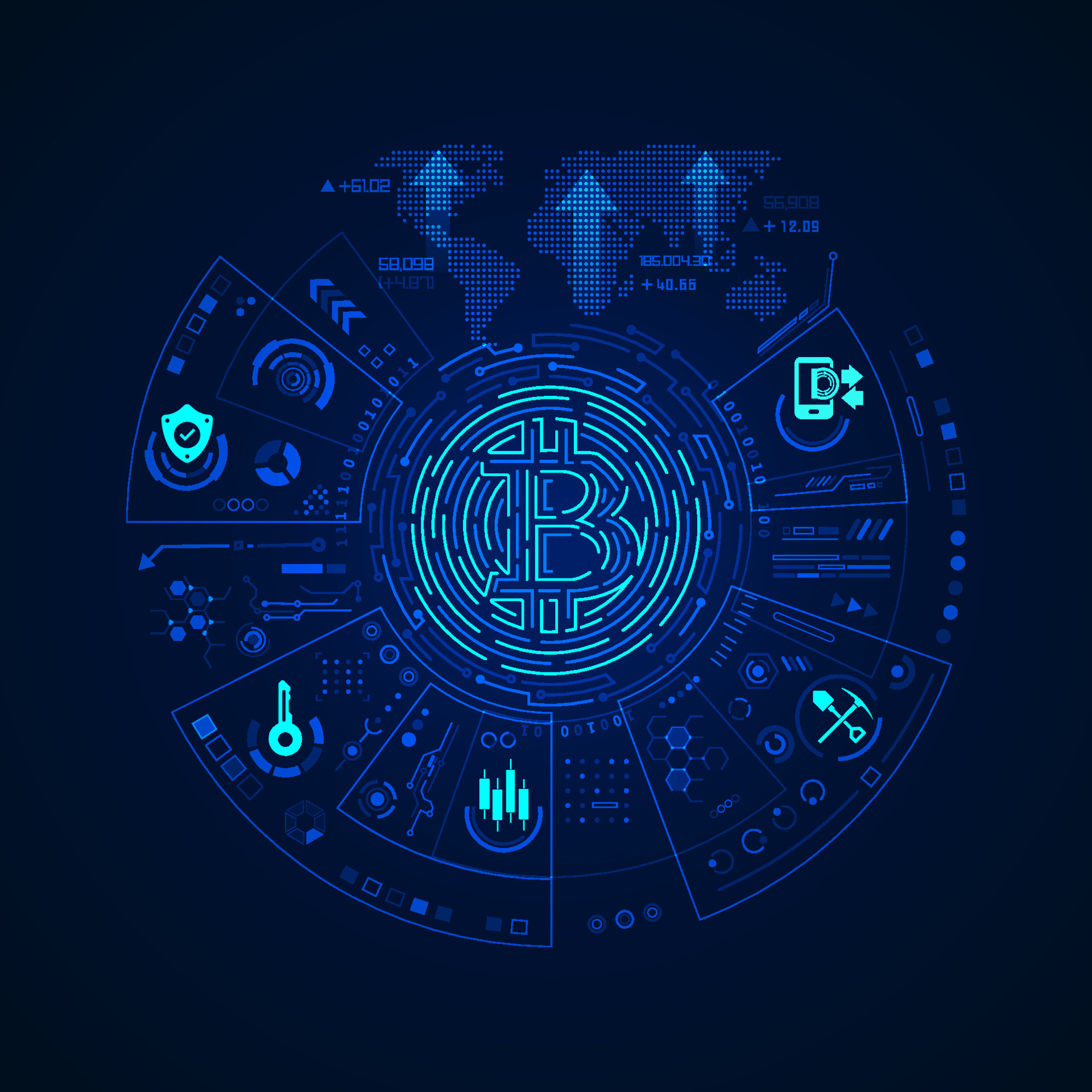 Bitcoin Tech Interface 16219368 Vector Art at Vecteezy