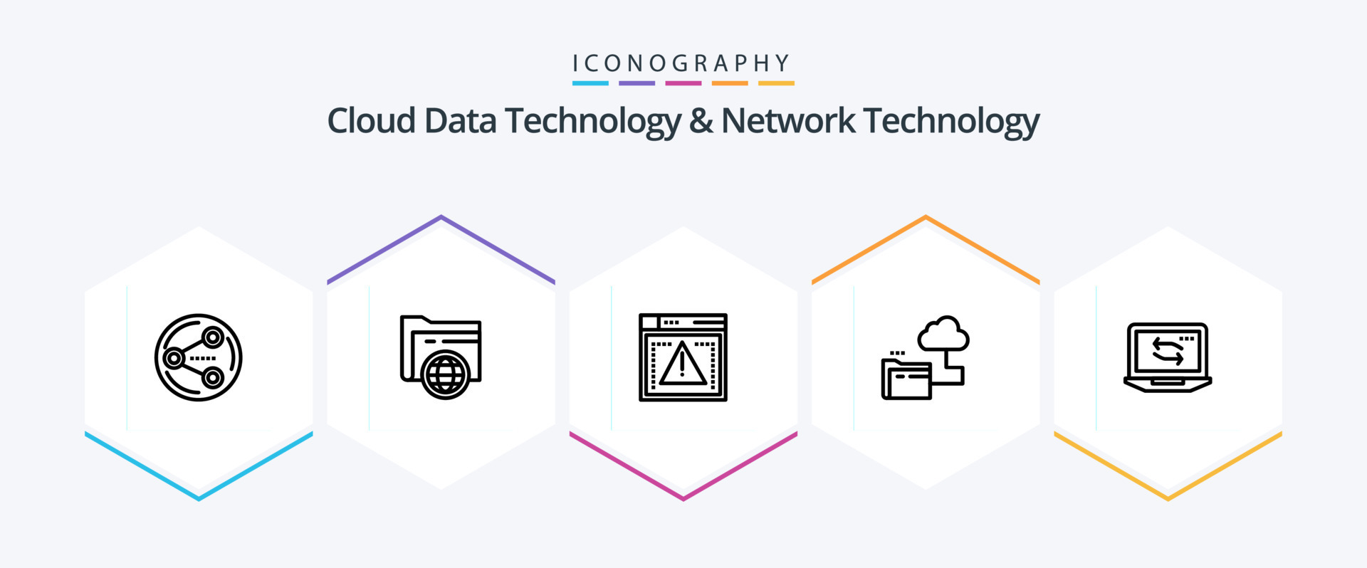 Cloud Data Technology And Network Technology 25 Line Icon Pack Including Network File File