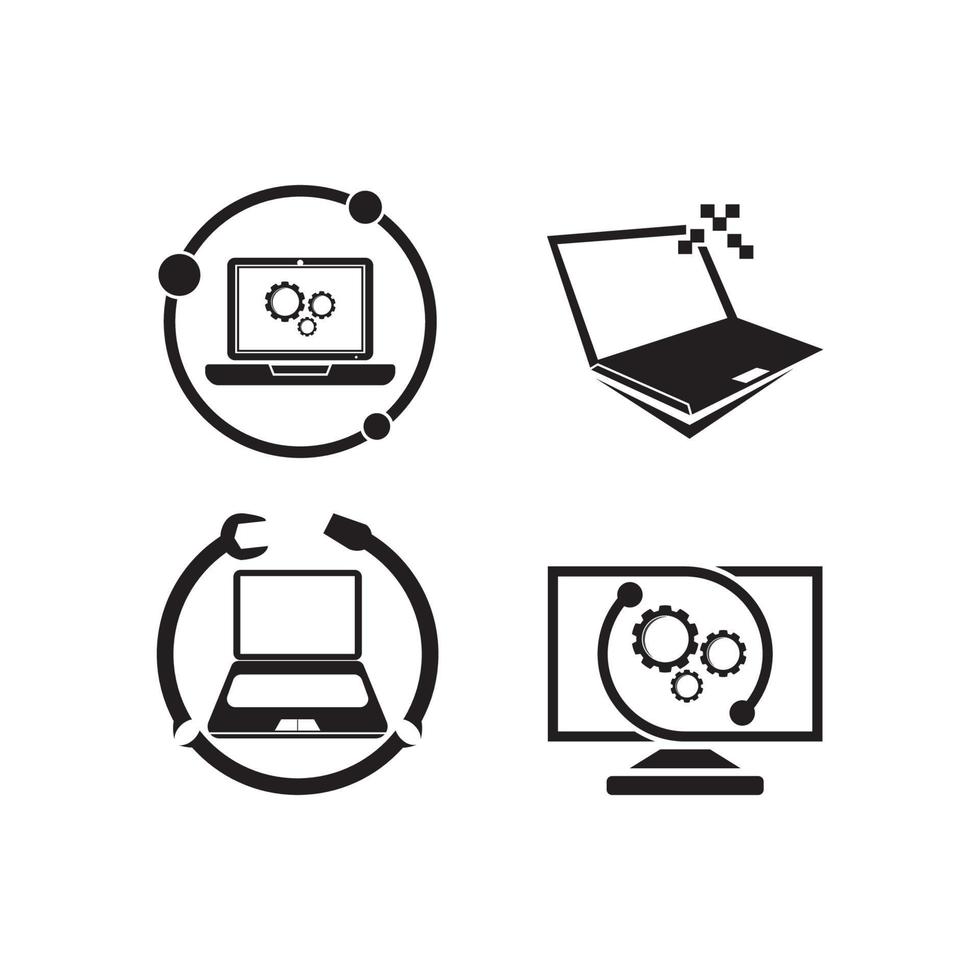 Vector Computer And Laptop Repair Logo Template Icon Illustration Design 16223122 Vector Art At