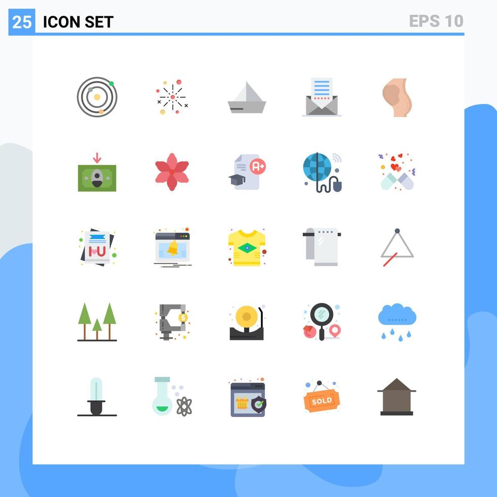 Set Of 25 Vector Flat Colors On Grid For Envelope Communication