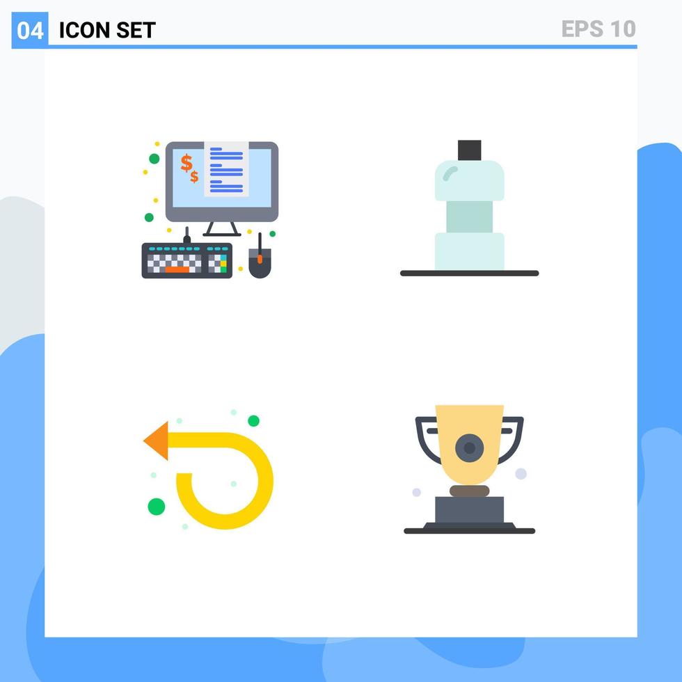 Mobile Interface Flat Icon Set of 4 Pictograms of devices forward ...