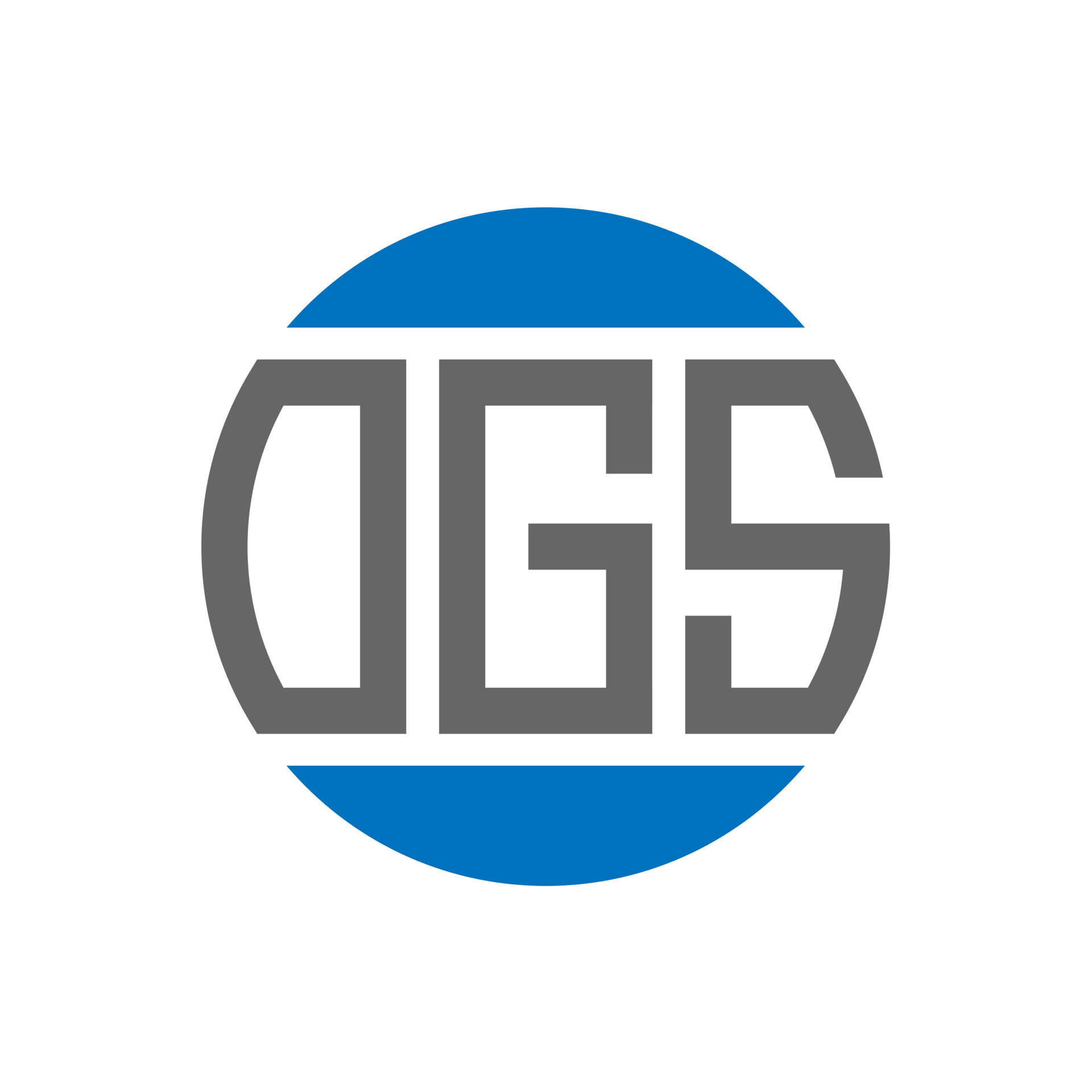 diseño de logotipo de letra ogs sobre fondo blanco. concepto de logotipo de círculo de iniciales ...