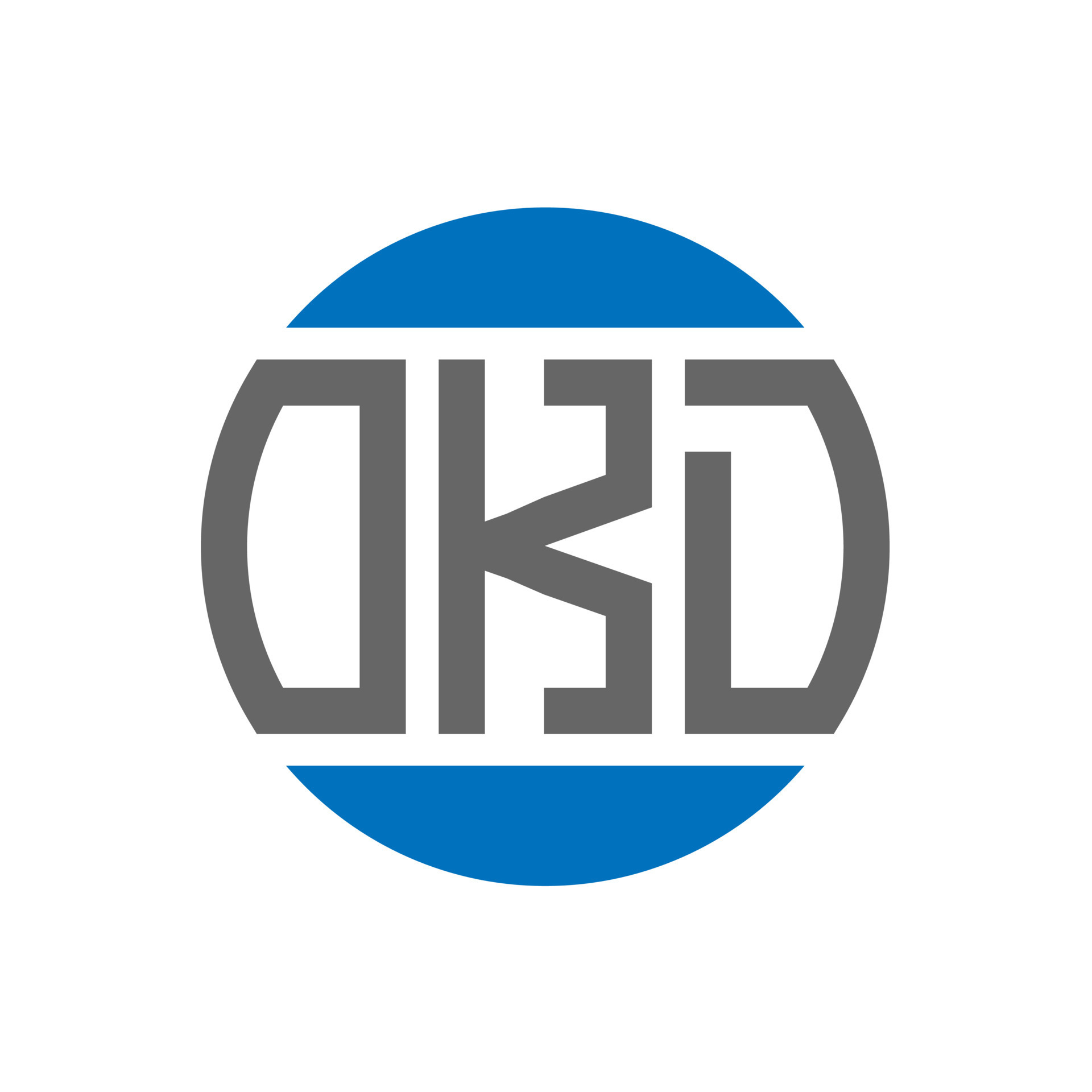 diseño de logotipo de letra okd sobre fondo blanco. concepto de logotipo de círculo de iniciales ...
