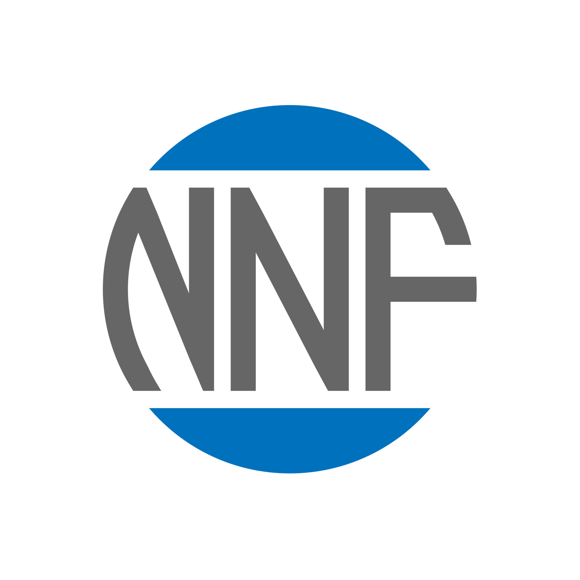diseño de logotipo de letra nnf sobre fondo blanco. nnf concepto de logotipo de círculo de ...
