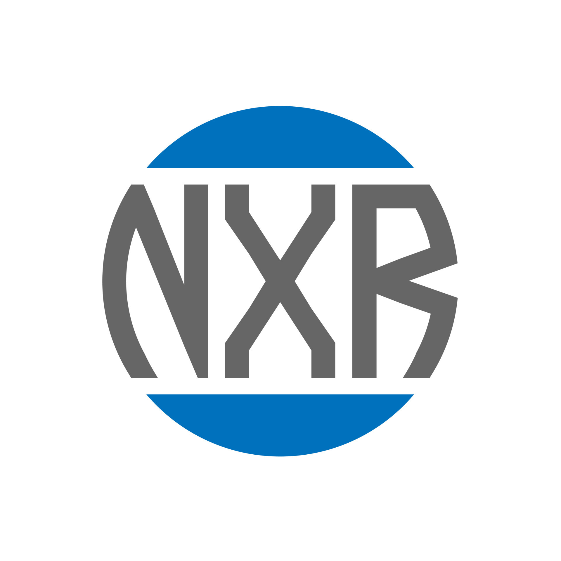diseño del logotipo de la letra nxr sobre fondo blanco. concepto de logotipo de círculo de ...