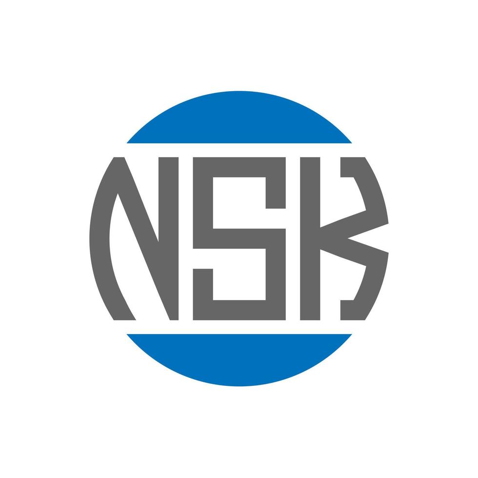 NSK letter logo design on white background. NSK creative initials circle logo concept. NSK ...
