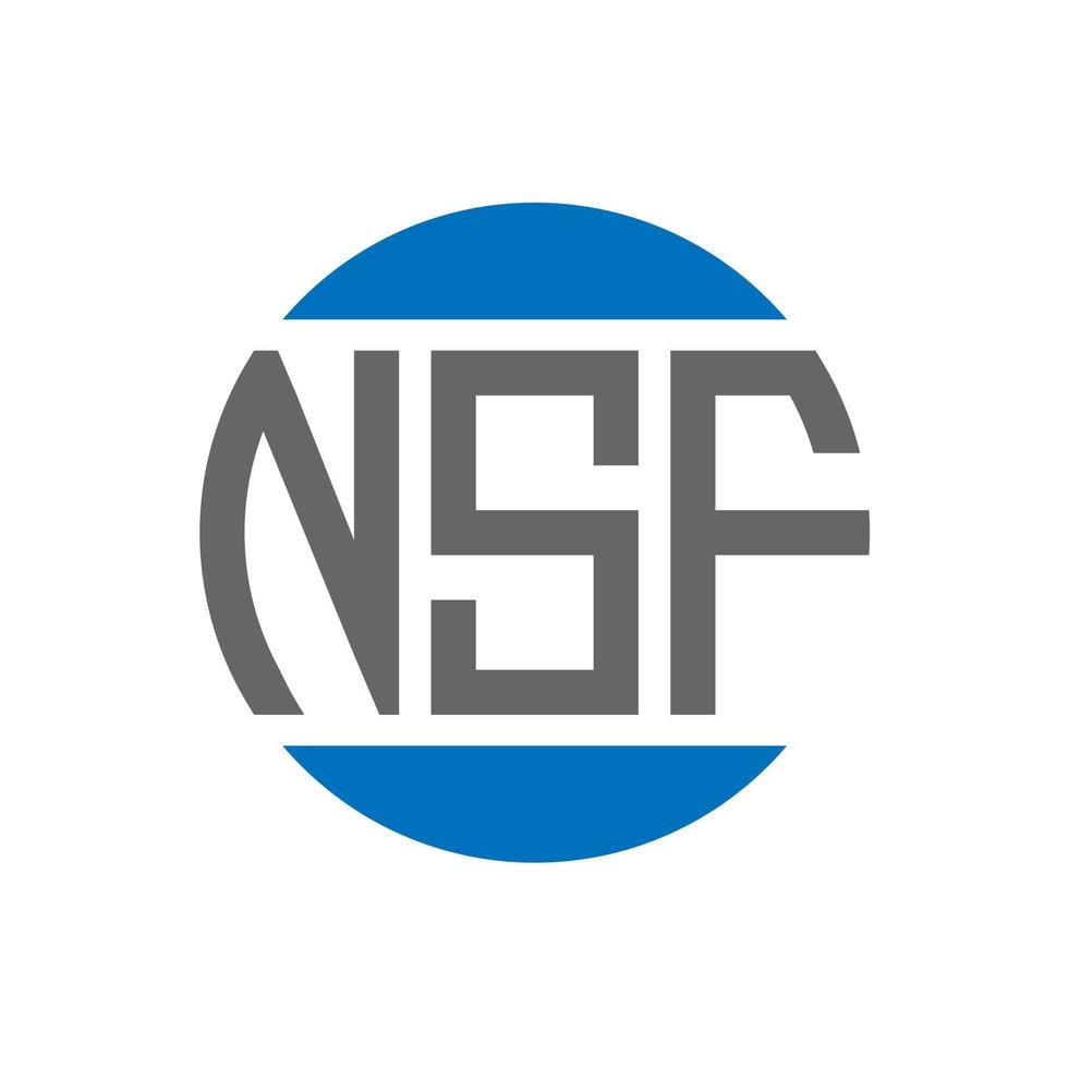 diseño de logotipo de letra nsf sobre fondo blanco. concepto de logotipo de círculo de iniciales ...