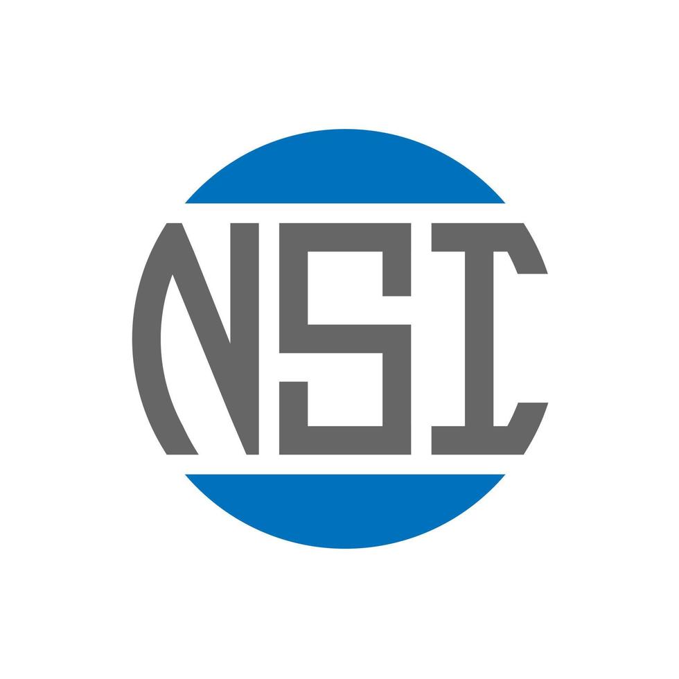 NSI letter logo design on white background. NSI creative initials circle logo concept. NSI ...