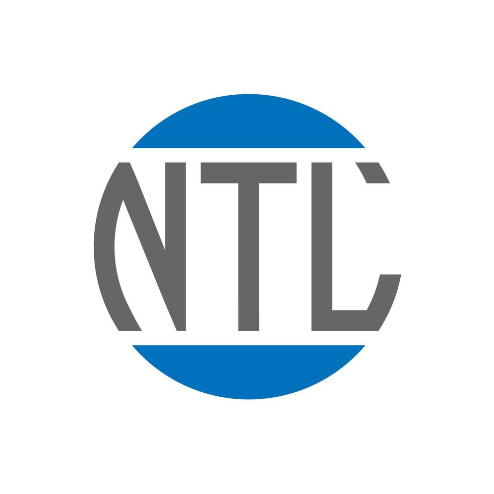 diseño de logotipo de letra ntl sobre fondo blanco. concepto de logotipo de círculo de iniciales ...