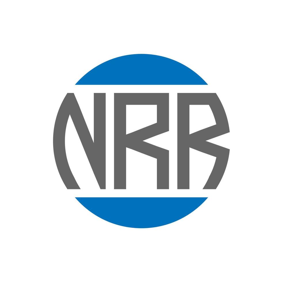 diseño de logotipo de letra nrr sobre fondo blanco. concepto de logotipo de círculo de iniciales ...