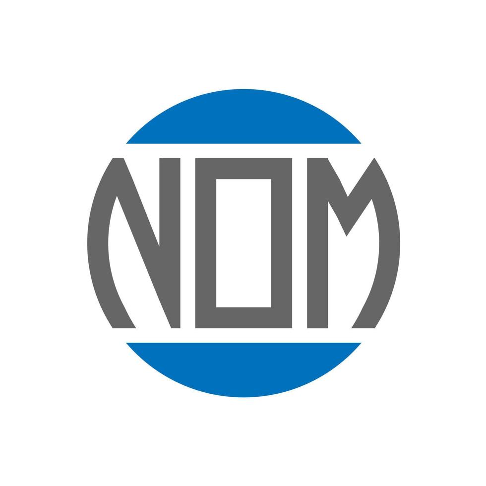 diseño de logotipo de letra nom sobre fondo blanco. concepto de logotipo de círculo de iniciales ...