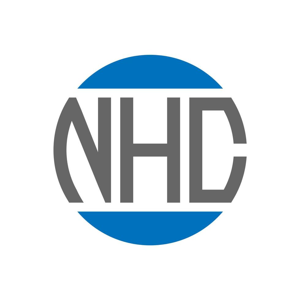 diseño de logotipo de letra nhc sobre fondo blanco. concepto de logotipo de círculo de iniciales ...
