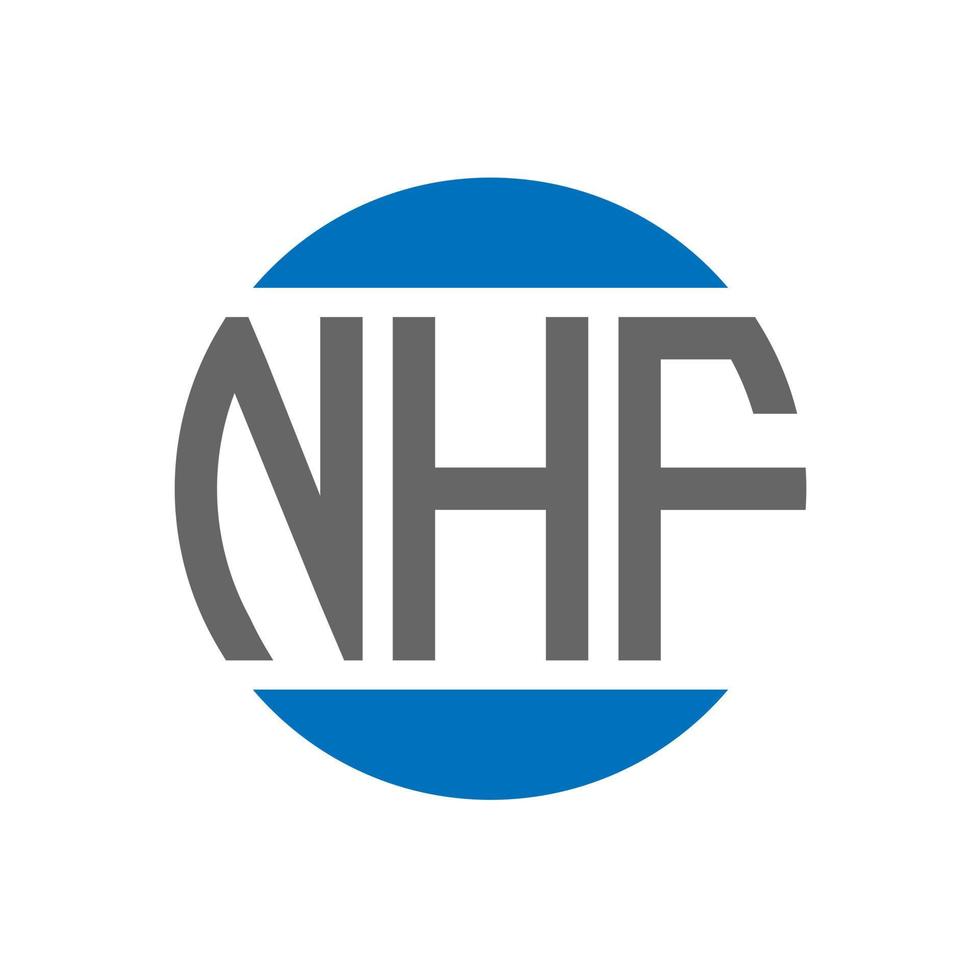 diseño de logotipo de letra nhf sobre fondo blanco. Concepto de logotipo de círculo de iniciales ...