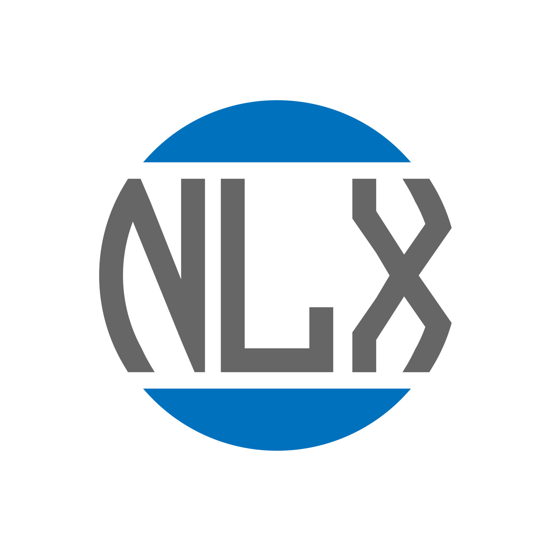 diseño de logotipo de letra nlx sobre fondo blanco. concepto de logotipo de círculo de iniciales ...