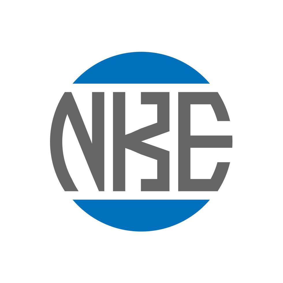 diseño de logotipo de letra nke sobre fondo blanco. concepto de logotipo de círculo de iniciales ...