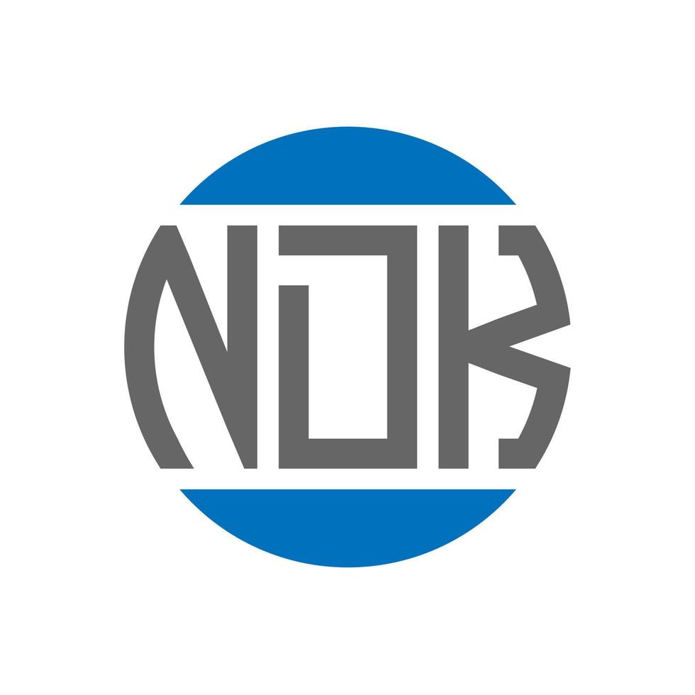 diseño de logotipo de letra ndk sobre fondo blanco. concepto de logotipo de círculo de iniciales ...