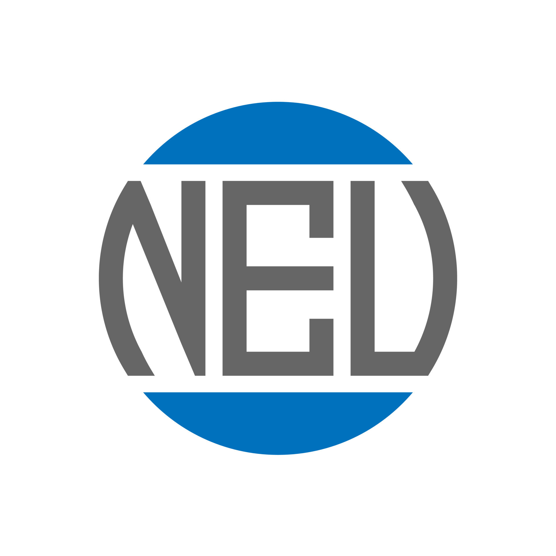 diseño de logotipo de letra neu sobre fondo blanco. concepto de logotipo de círculo de iniciales ...