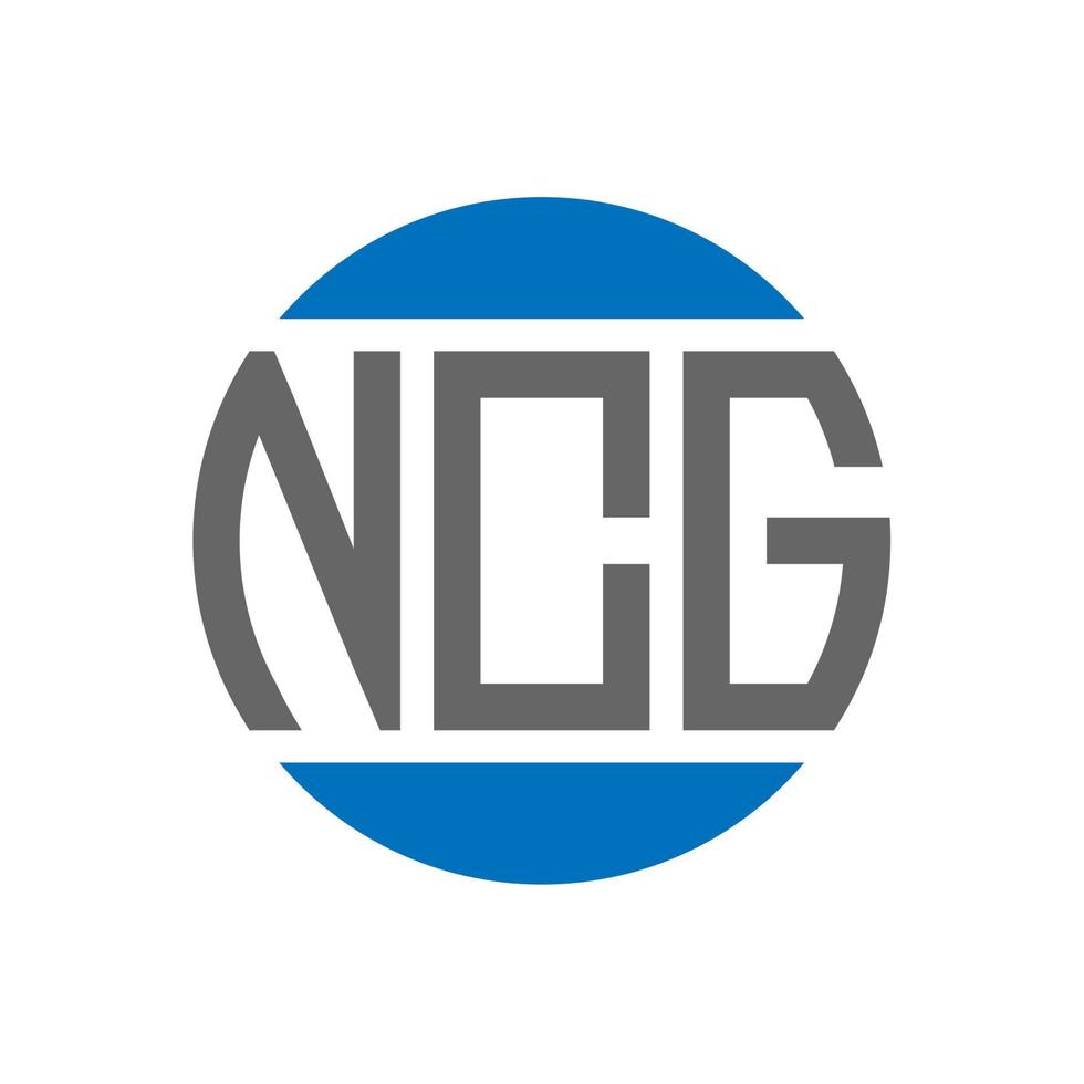 diseño de logotipo de letra ncg sobre fondo blanco. concepto de logotipo de círculo de iniciales ...