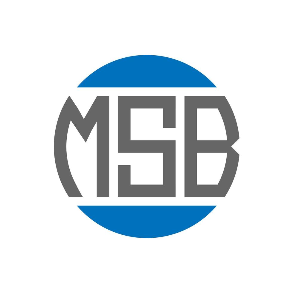 diseño de logotipo de letra msb sobre fondo blanco. concepto de logotipo de círculo de iniciales ...